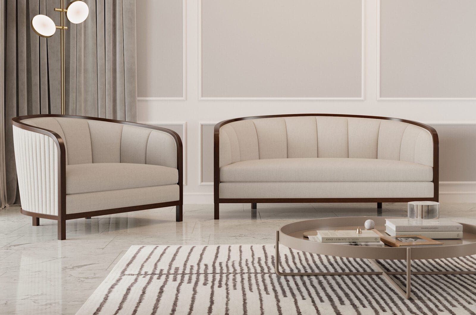 Hatfield Art Deco Sofa – Handcrafted Excellence by Newman & Bright